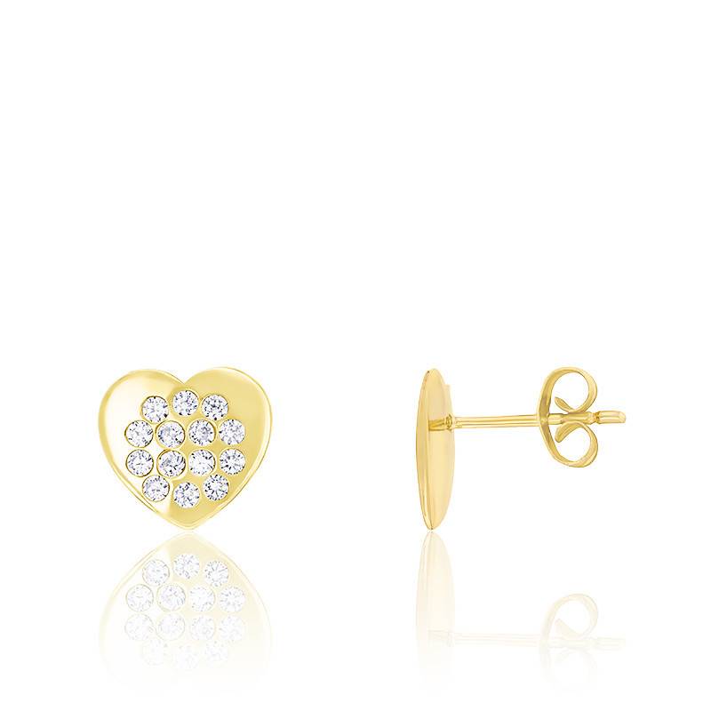 Boucles d'oreilles coeur & Or Jaune 375 ou 750 - Bambins - Ocarat