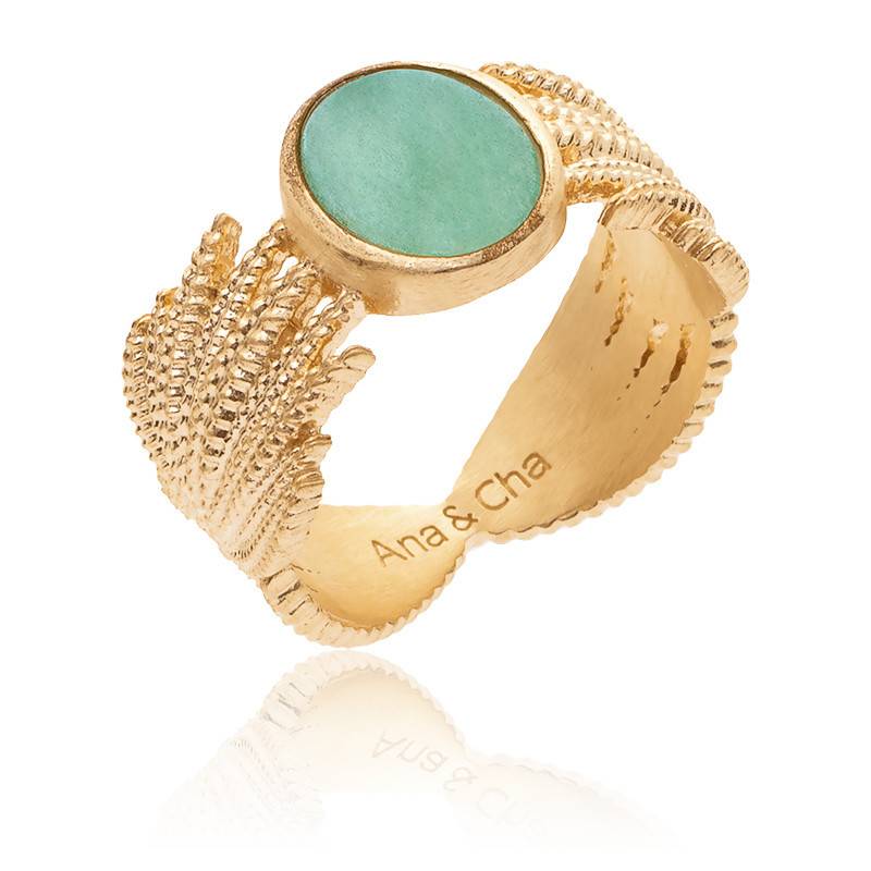 Bague Gina Plaqué Or jaune & Aventurine - Ana & Cha - Ocarat