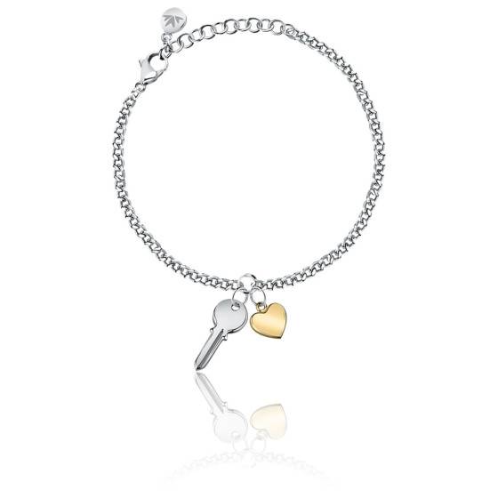Bracelet bicolore coeur & clé - SAUN17 - Morellato - Ocarat
