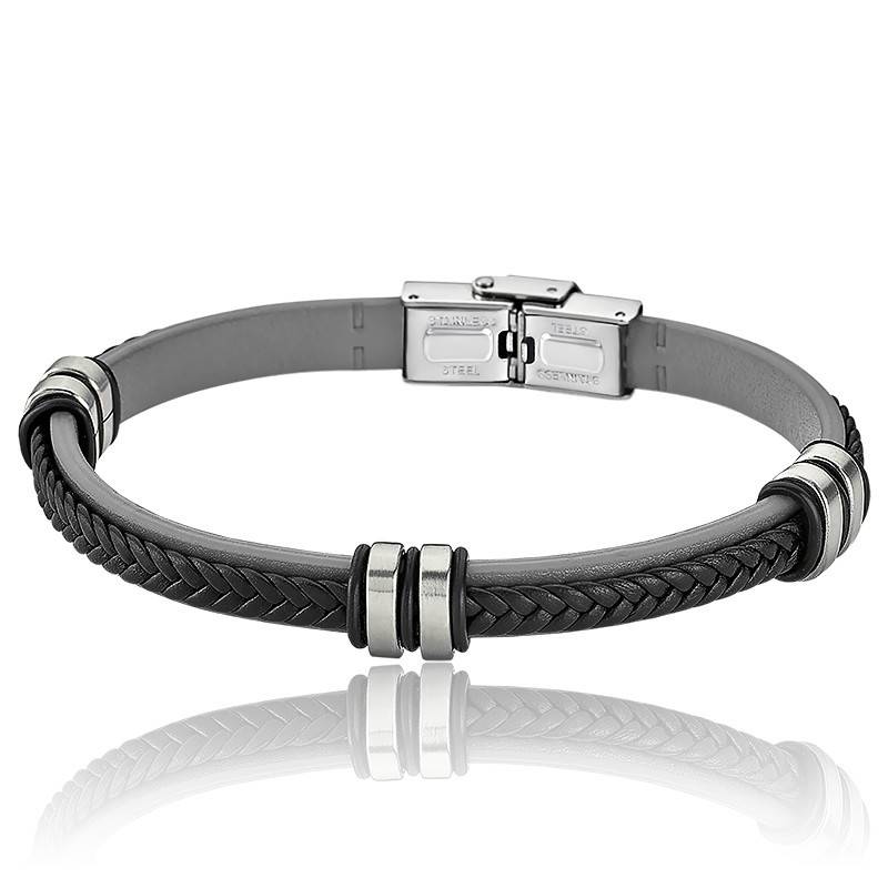 Bracelet Lotus Urban Man Acier Cuir Noir LS1829-2/4 - Lotus - Ocarat