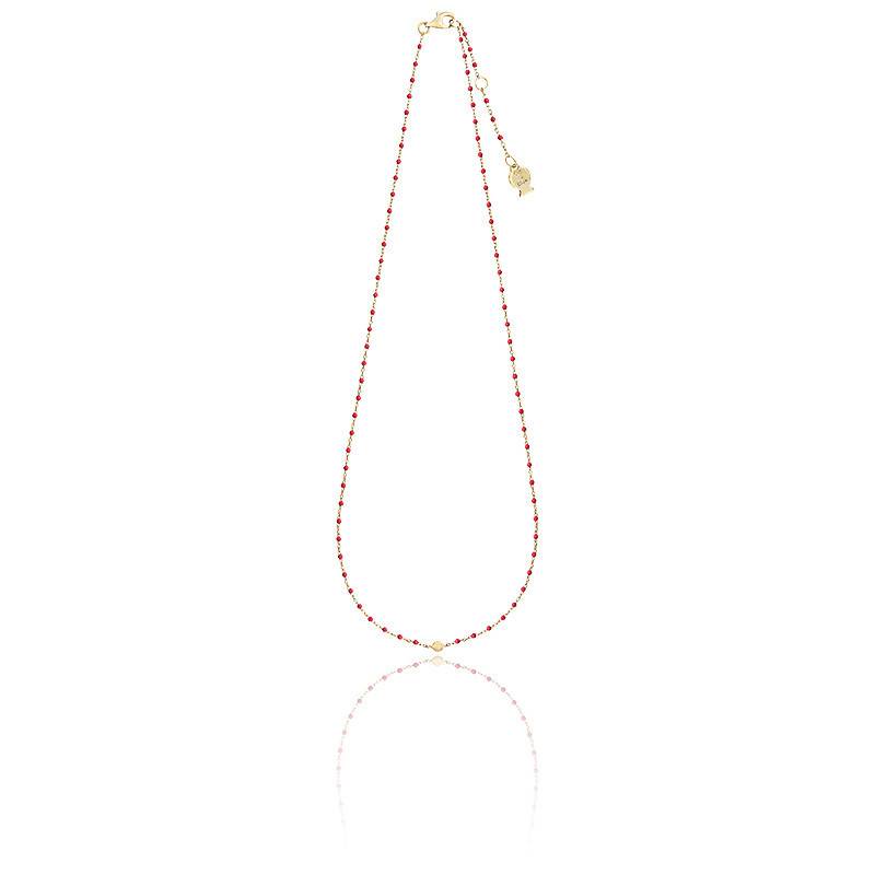 Collier Argent Doré & Émail Rouge, 37 à 42 cm - Clio Blue - Ocarat