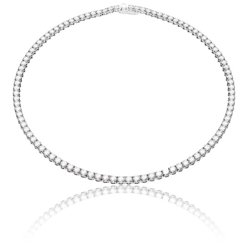 Collier Tennis Matrix Rhodié & Cristaux -5661257-Swarovski - Ocarat