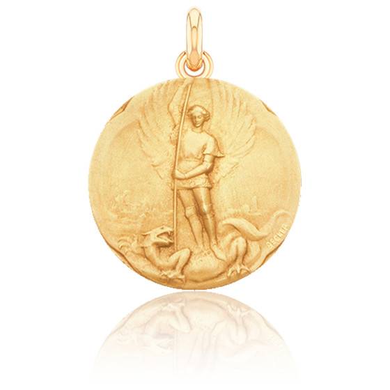 Médaille Saint Michel & Le Dragon Or Jaune 750 - Becker - Ocarat