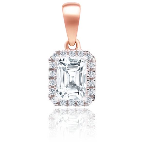 Pendentif Diamants Radiant 0,50 ct GIA Or Rose 750 - Divine - Ocarat