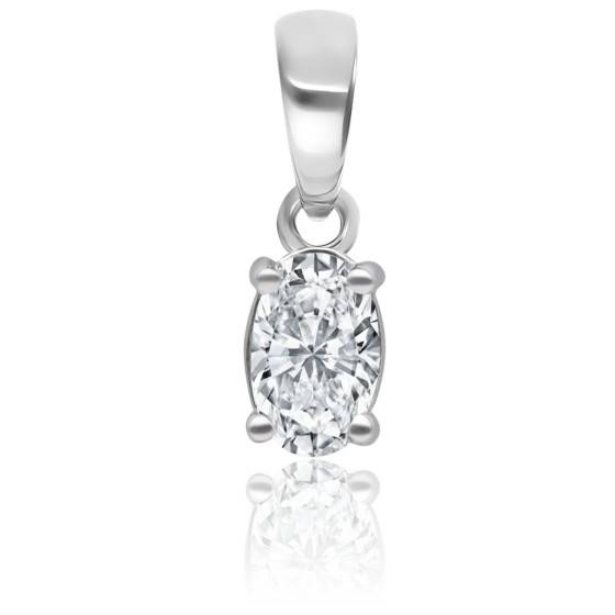 Pendentif Diamant Solitaire 0,25 ct, Or Blanc 750 - Divine - Ocarat