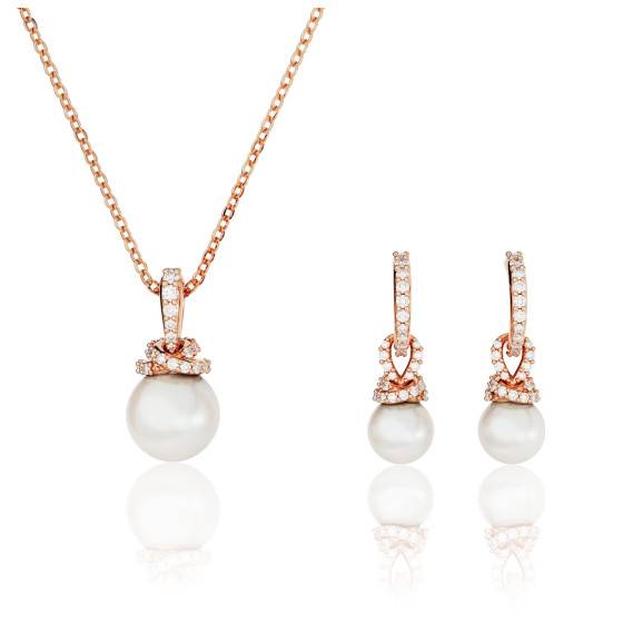 Parure Originally Métal Doré Rose & Cristaux - Swarovski - Ocarat