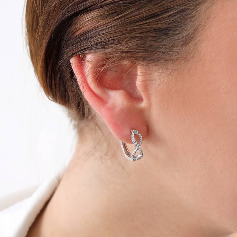 Créoles Infini Diamants 0,30 ct Or Blanc 750 - Diamond Lady - Ocarat