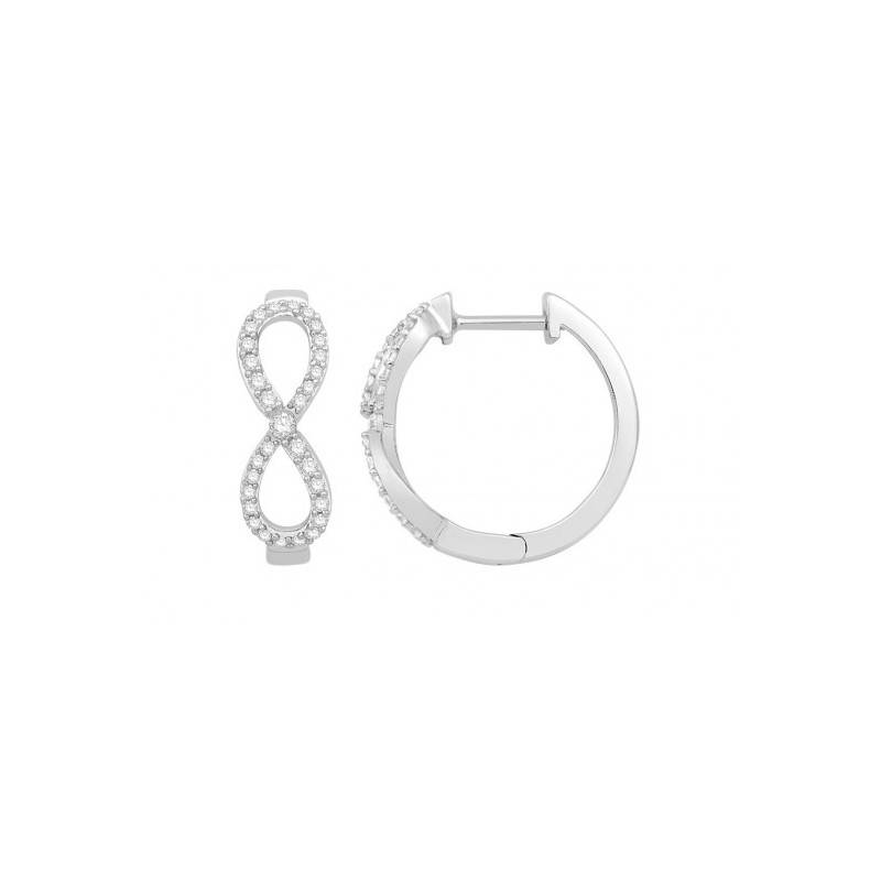 Créoles Infini Diamants 0,30 ct Or Blanc 750 - Diamond Lady - Ocarat