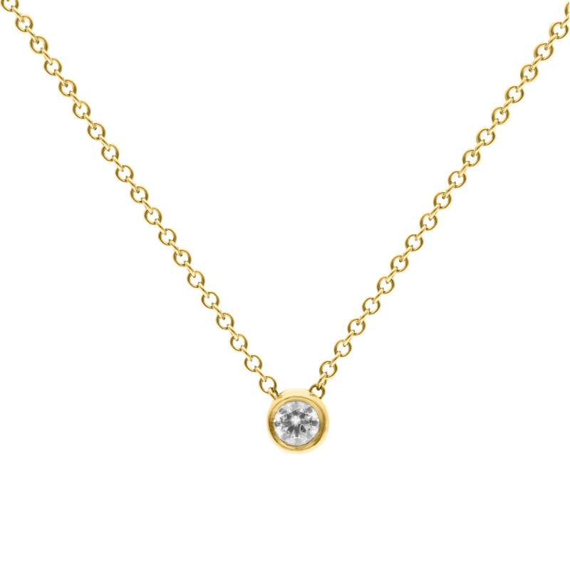 Collier Rond Diamant GSI2 et Or Jaune 750 - Diamond Lady - Ocarat