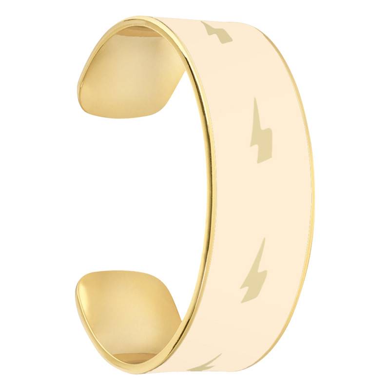 Bracelet Jonc Ziggy Éclair Blanc Sable & Doré - Bangle-Up - Ocarat