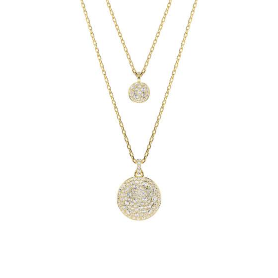 Collier Double Doré & Cristaux Blancs 5683442 - Swarovski - Ocarat