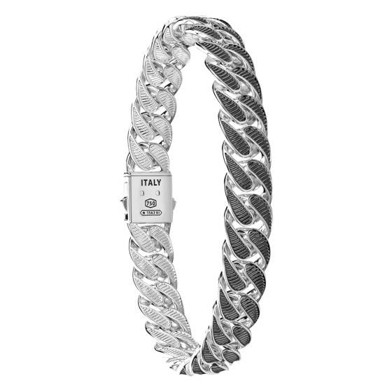 Bracelet Cubane Strié Noire en Argent 925 -ESB049-N- Zancan - Ocarat