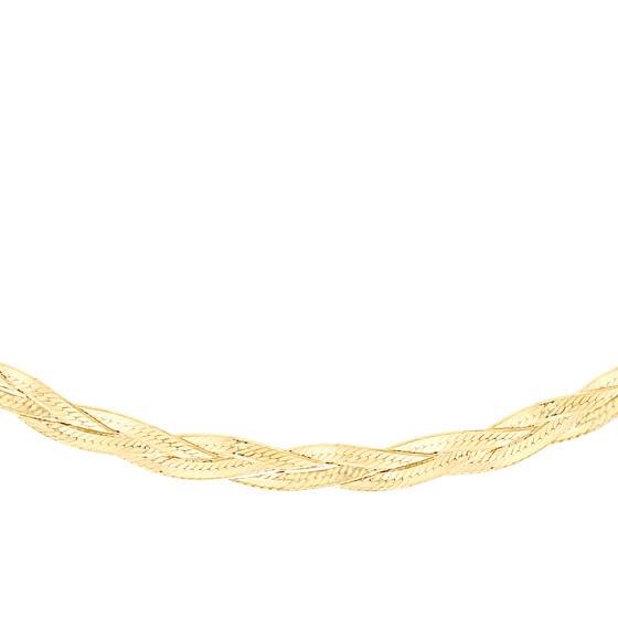 Collier Triple Chevron Tressé en Or Jaune 375 - Emanessence - Ocarat