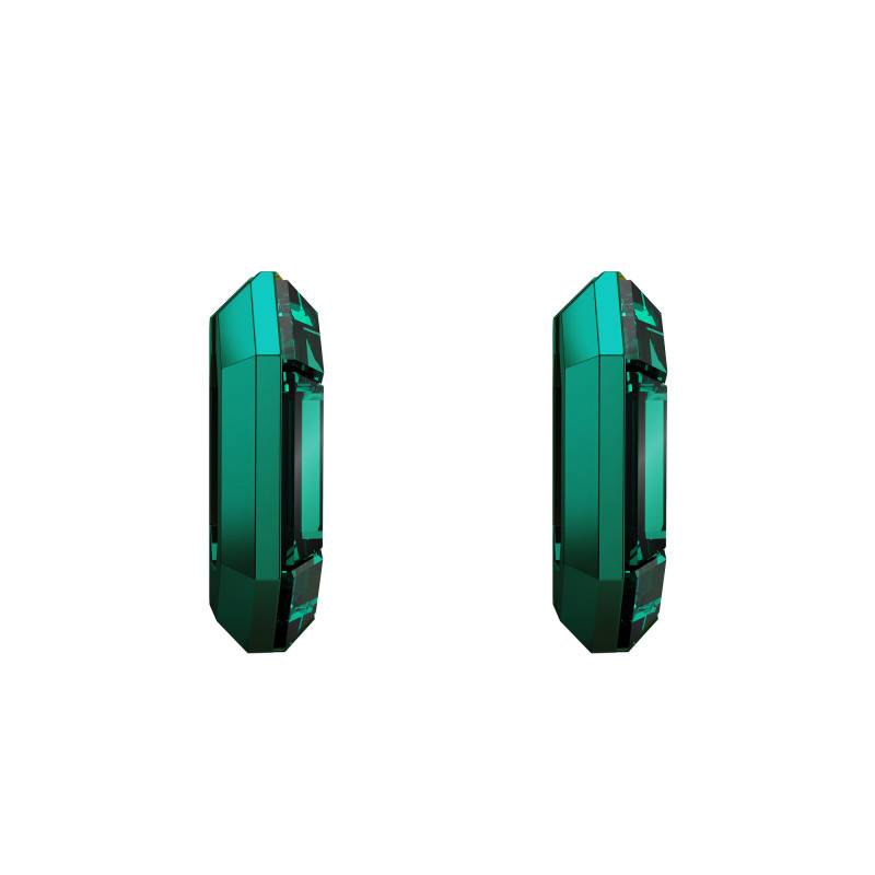 Créoles Lucent Octogonales Métal & Cristaux Verts-Swarovski - Ocarat