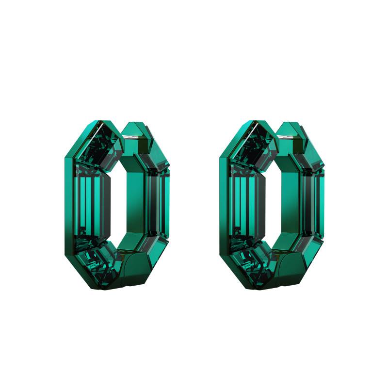 Créoles Lucent Octogonales Métal & Cristaux Verts-Swarovski - Ocarat