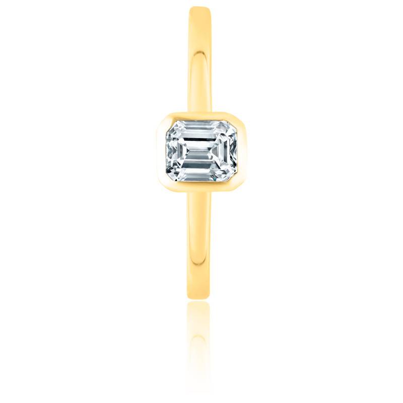 Bague Solitaire Diamant Radiant 0,50 ct GIA Or 750 - Divine - Ocarat