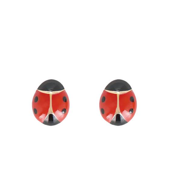 Boucles d'oreilles Coccinelle Plaqué Or Jaune - Bambins - Ocarat