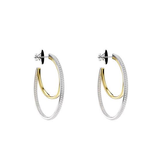 Créoles Métal Bicolore Cristaux Blancs 5702400 - Swarovski - Ocarat