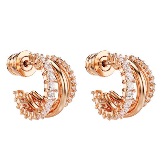 Créoles Métal Rosé & Cristaux Blancs 5698702 - Swarovski - Ocarat