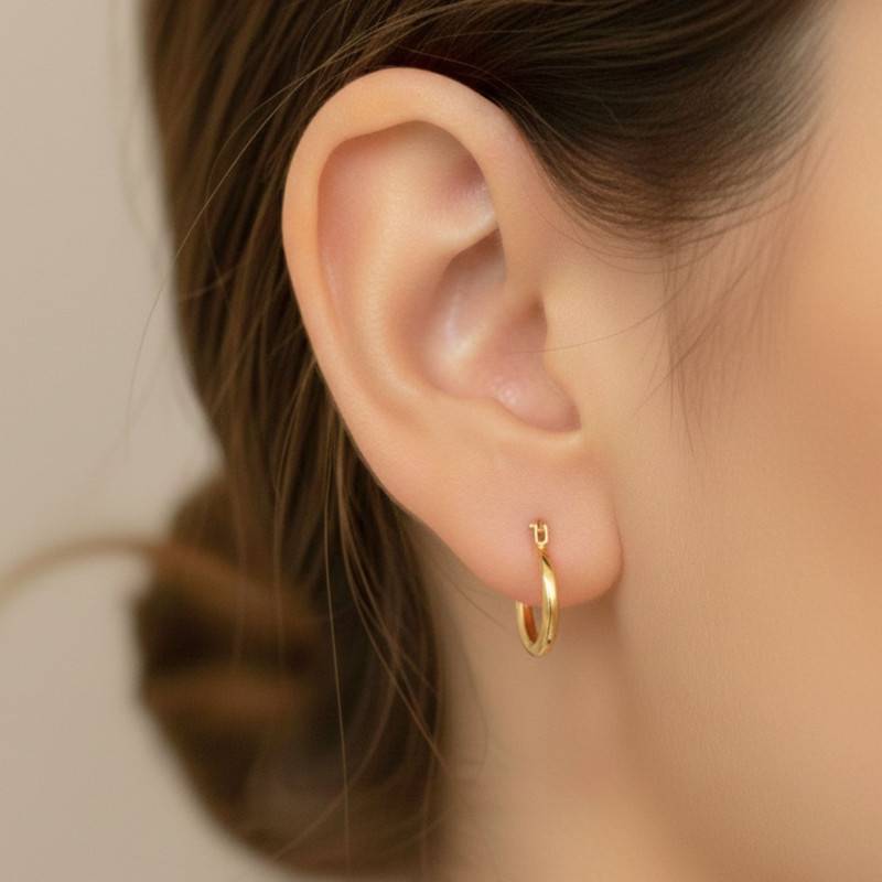 Créoles Argent Plaqué Or Jaune, 20x23mm-Emanessence - Ocarat