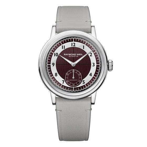 Millesime Auto Petite Seconde 39 mm Tuxedo lie de vin et gris - Raymond ...