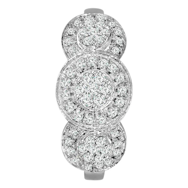 3-Flower Lab-Grown Diamond White Gold 375 Ring - Amore - Ocarat